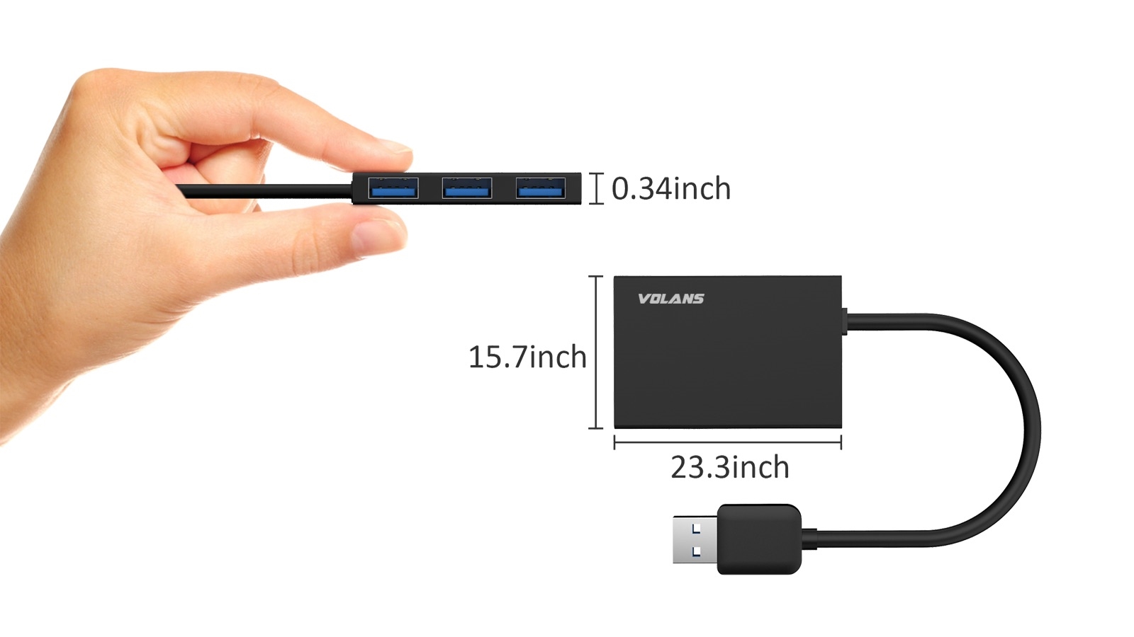 Volans Aluminium 4-Port USB 3.0 Hub (VL-HB04S) - HDD Docking Bays & USB ...