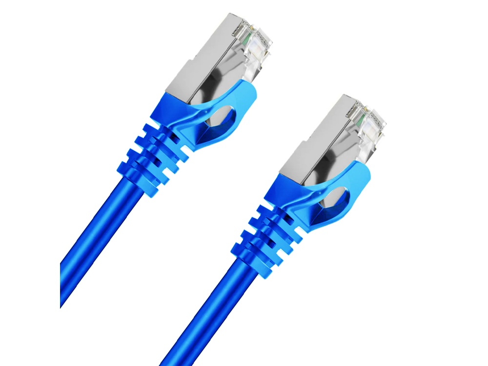 Cruxtec 30cm CAT7 10GbE SF/FTP Triple Shielding Blue Ethernet Cable ...