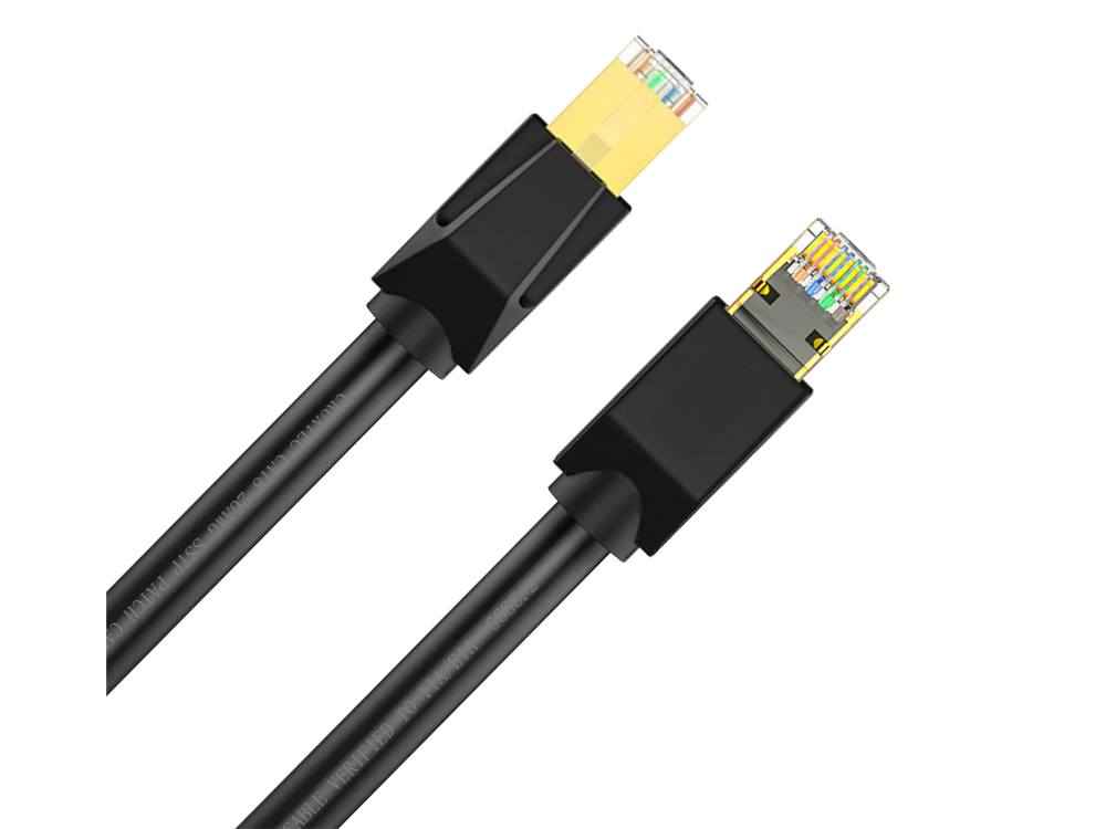 Cruxtec 5m CAT8 40GbE SF/FTP Triple Shielding Ethernet Cable - Black ...