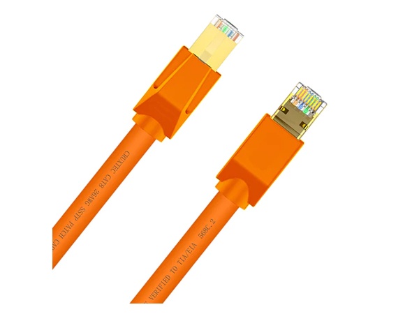 Cruxtec 5m CAT8 40GbE SF/FTP Triple Shielding Ethernet Cable - Orange ...