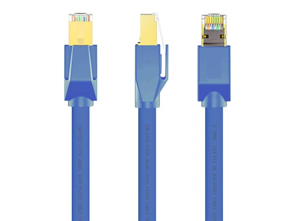 Cruxtec 30cm CAT8 40GbE SF/FTP Triple Shielding Ethernet Cable - Blue ...