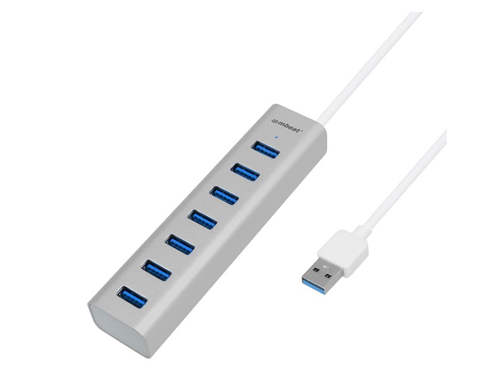 MBeat 7-Port USB 3.0 Aluminium Hub with Power - HDD Docking Bays & USB Hubs