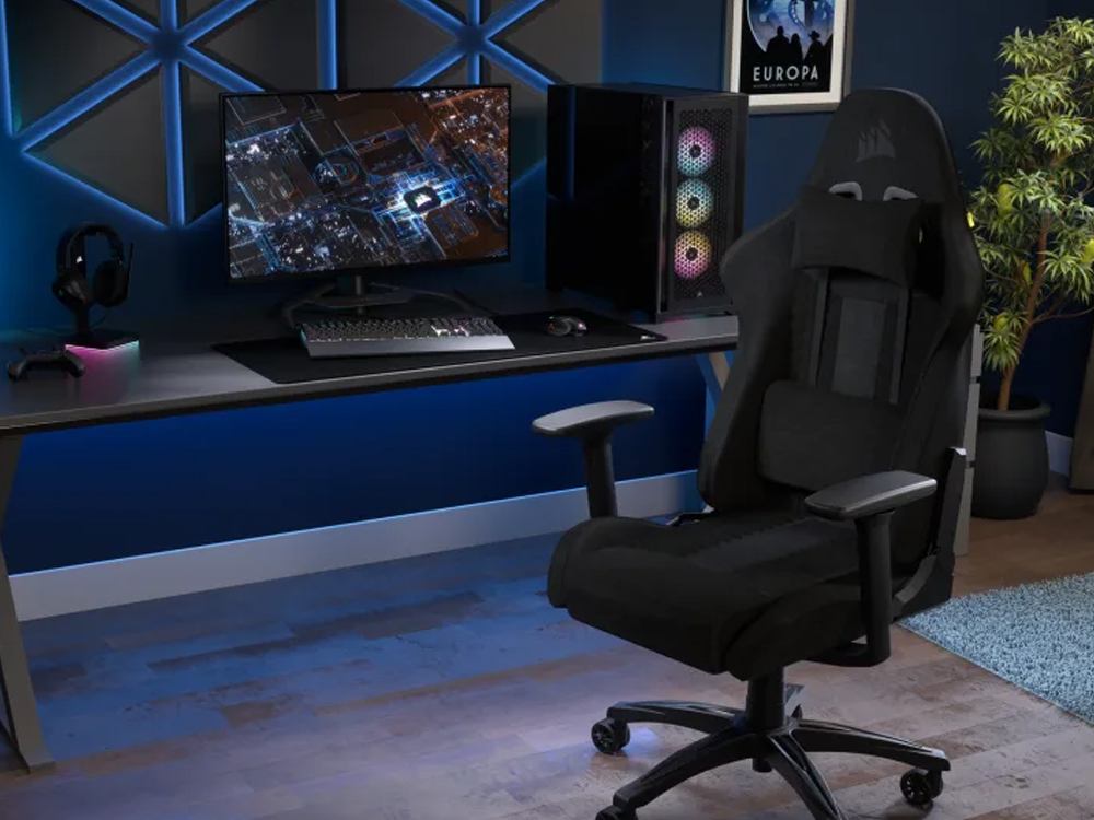 Corsair TC100 RELAXED Gaming Chair - Fabric Black/Black | CF-9010051-WW ...