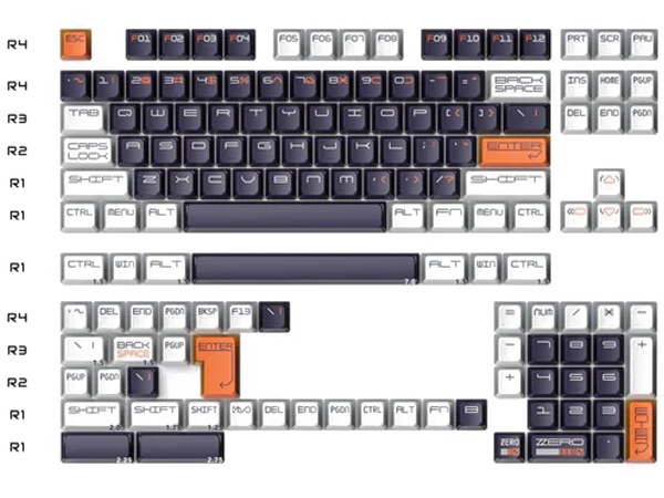 Keytok KOL Zero Division Dye-Sub KOL Keycaps (142-Key) - Keyboard ...