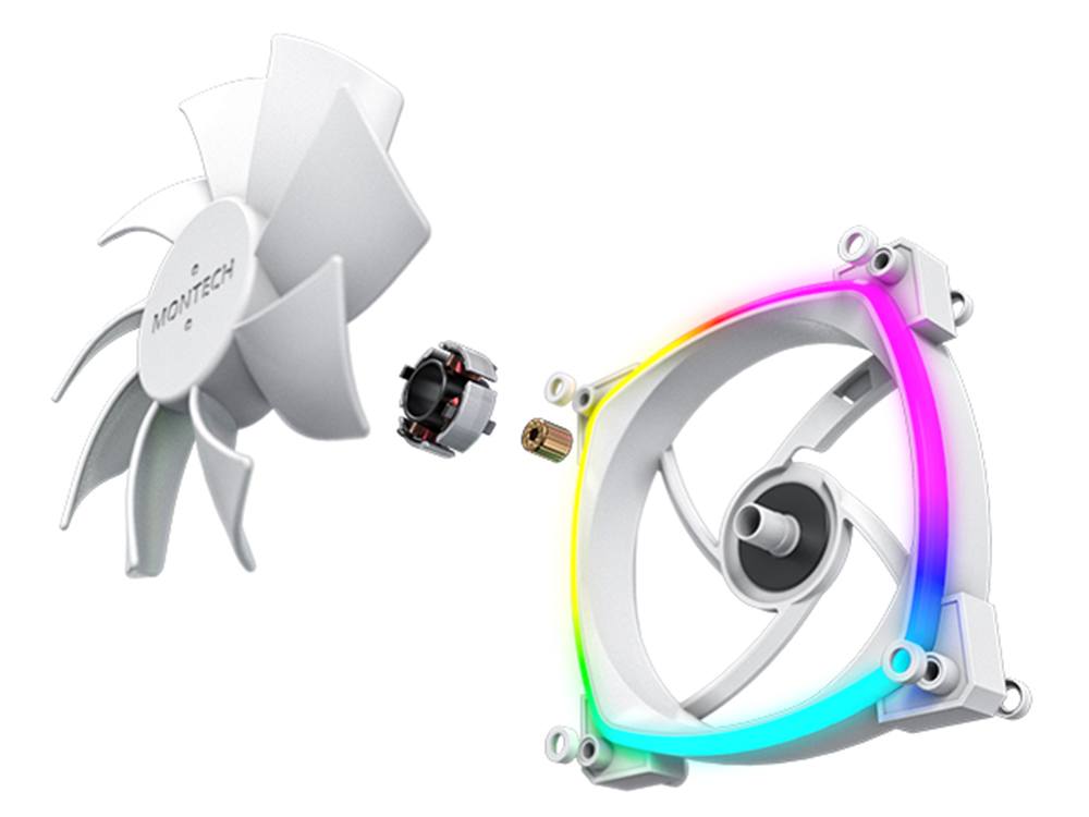 Montech AX120 120mm ARGB PWM Fan - White | Case Fans & LED Lighting