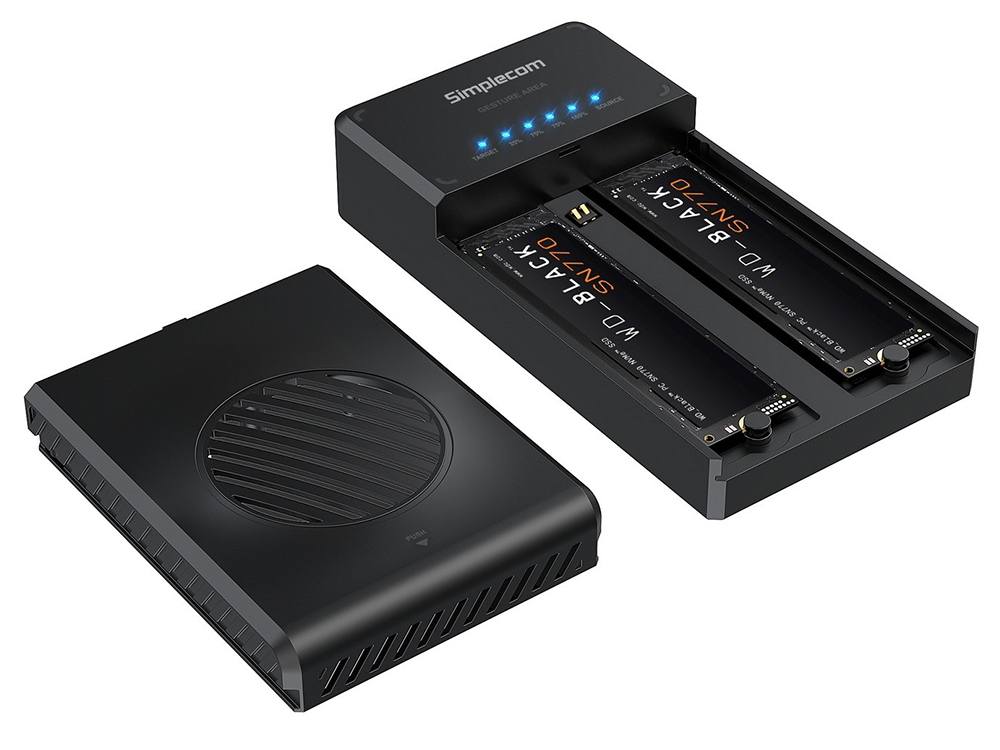 Simplecom SD560 Dual Bay NVMe M.2 SSD Enclosure - USB 3.2 Gen2 10Gbps