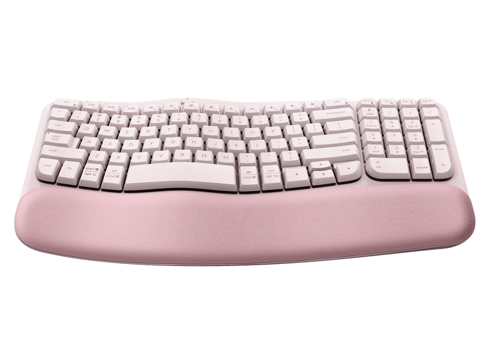 Logitech Wave Keys Wireless Ergonomic Keyboard - Rose | Keyboards ...