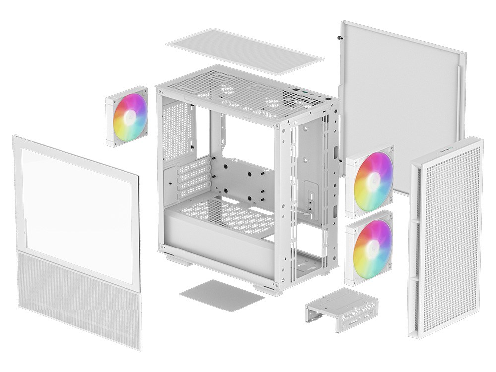 Deepcool CH360 Tempered Glass mATX Case - White | Fast Delivery ...