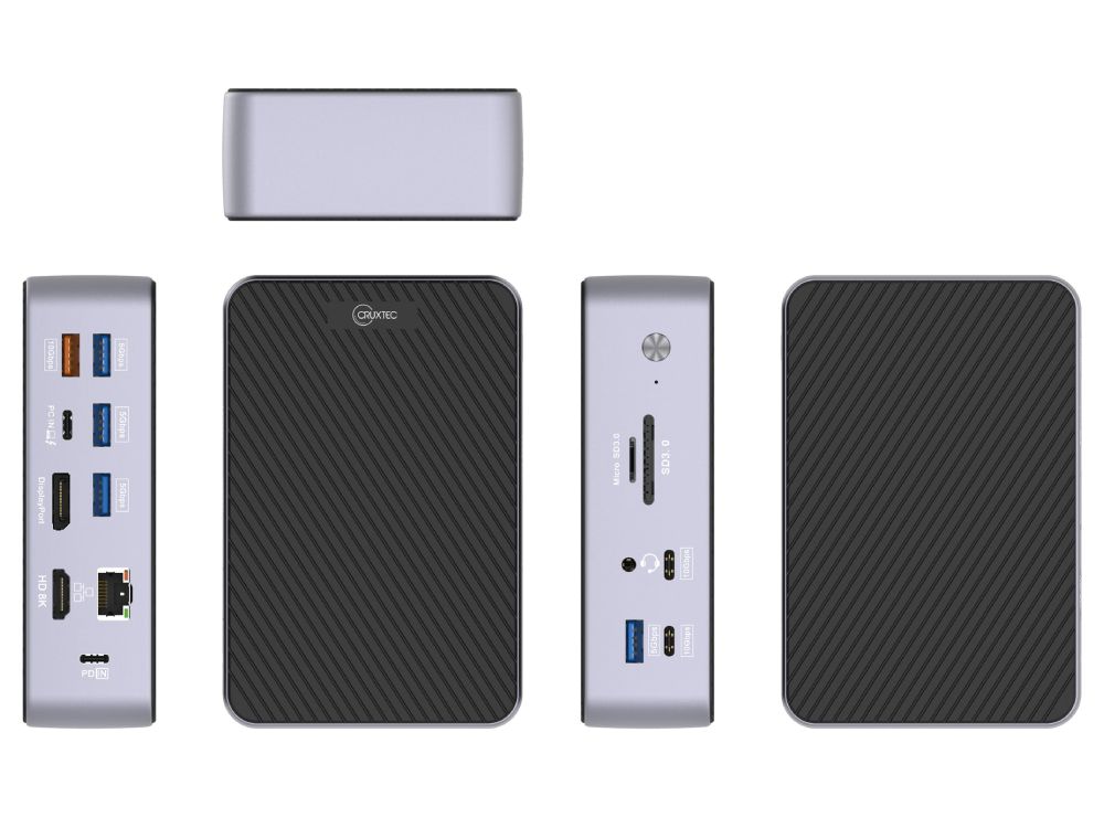 Cruxtec Universal 15-in-1 USB-C Multifunctional Docking Station | CDK15-BK