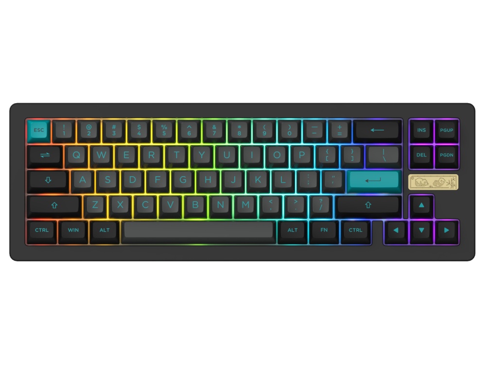 Akko ACR Pro 68 CAP Golden Yellow Switch Keyboard - Black & Cyan | Akko ...