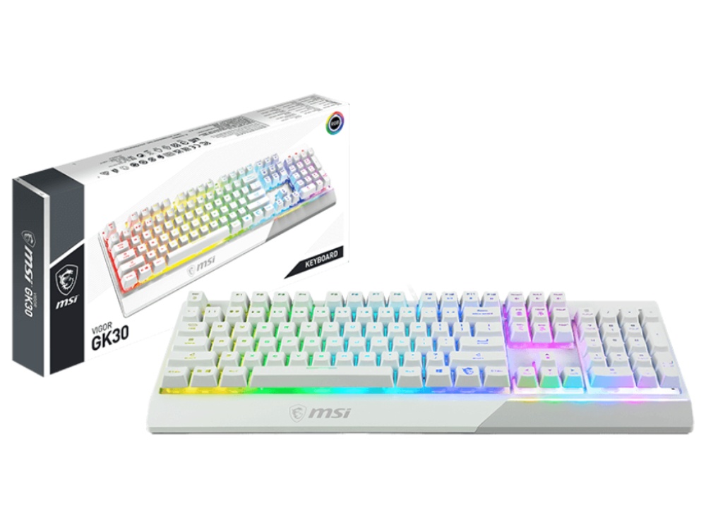 MSI Vigor GK30 RGB Gaming Keyboard - White [MSI-GK30 white]