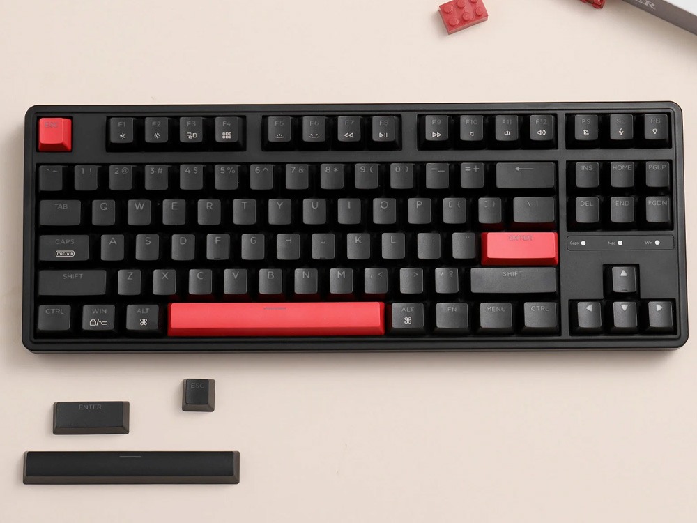 Keychron C3 Pro QMK/VIA Red Backlight Brown Switch Mechanical Keyboard ...