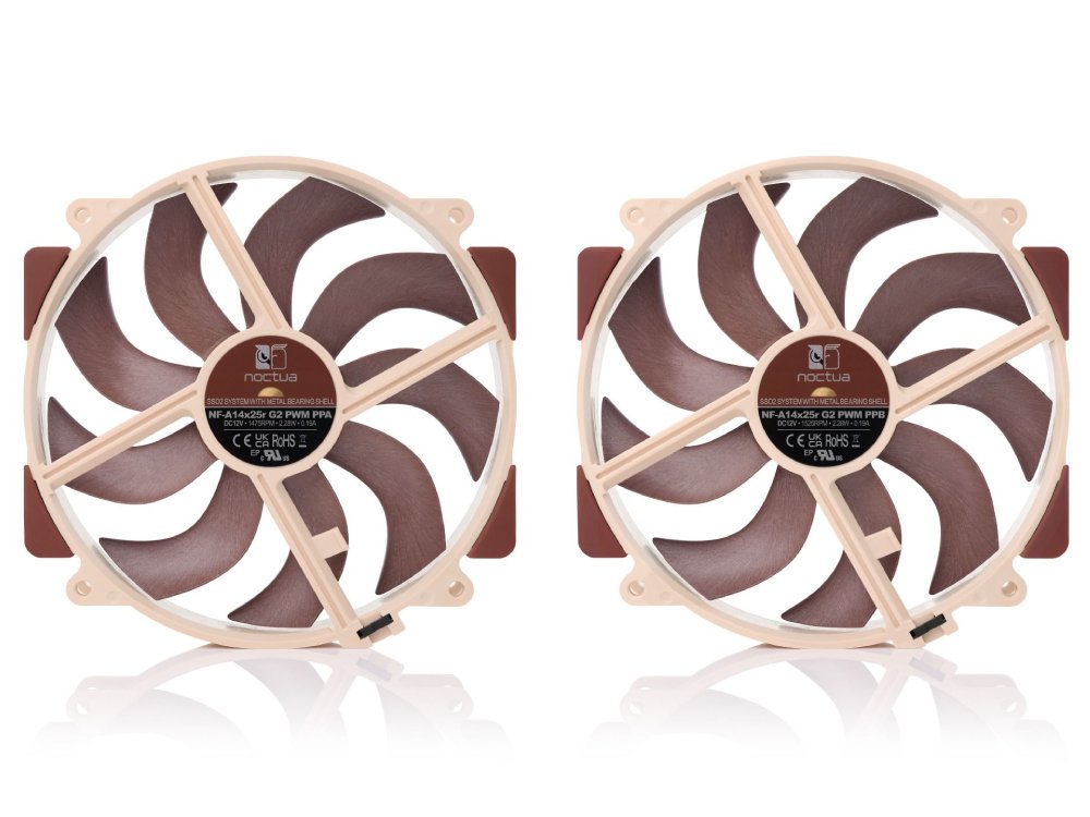 Noctua 140mm NF-A14x25r G2 PWM Sx2-PP 1500RPM LCP Cooling Fan Set (2 ...