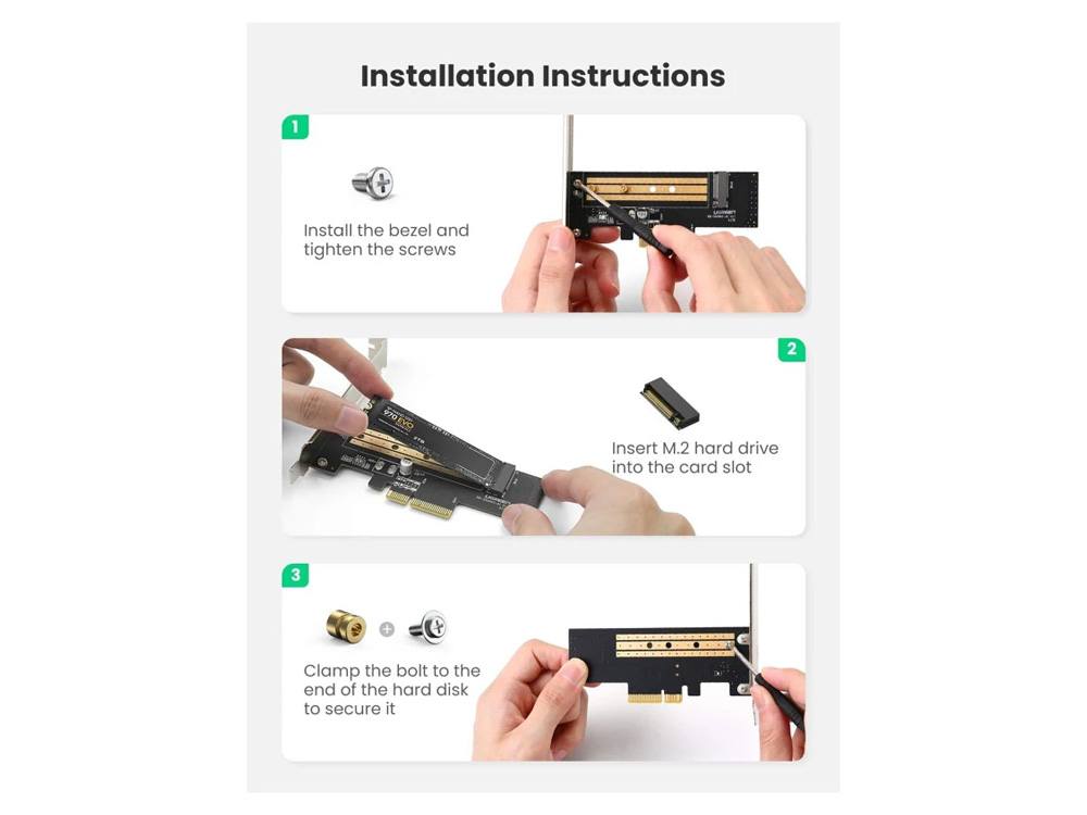 Ugreen CM302 M.2 NVME to PCI-E 3.0 ×4 Express Card Adapter – Support ...