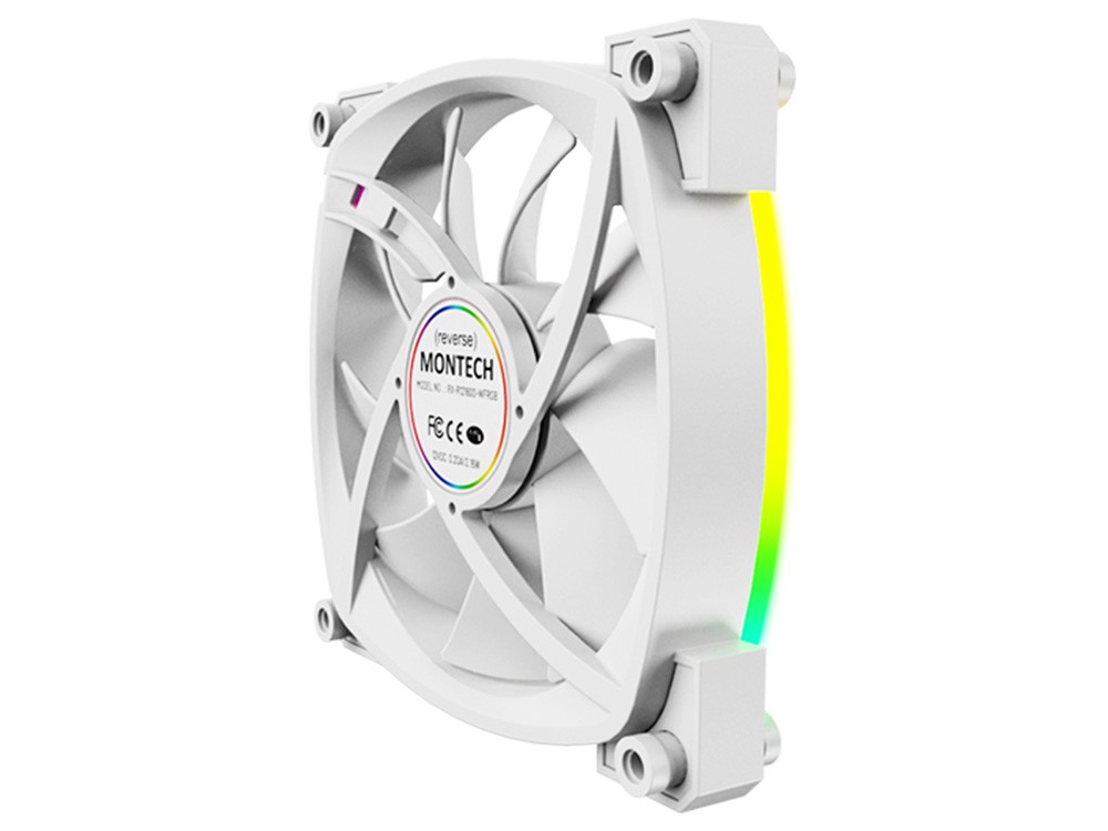 Montech RX120 PWM 120mm ARGB Reverse Fan - White (3-Pack) [RX120 3 in 1 W]