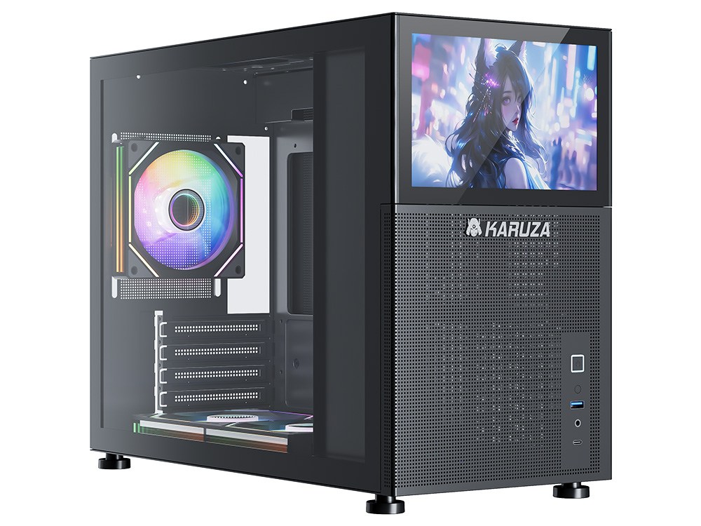 Karuza STC-WJ004-LG Micro-ATX Gaming Case with LCD - Black [STC-WJ004 ...