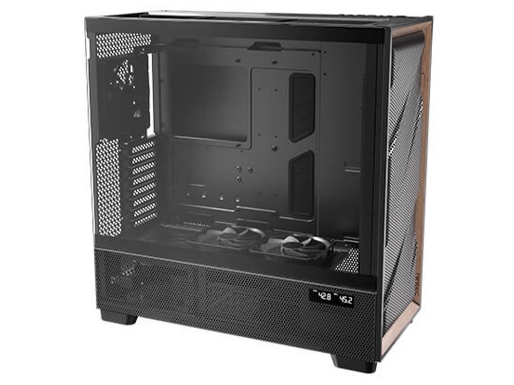 Antec Flux Pro Metal Mesh/Walnut Front E-ATX Full-Tower Case - Black [FLUX PRO-EUV]