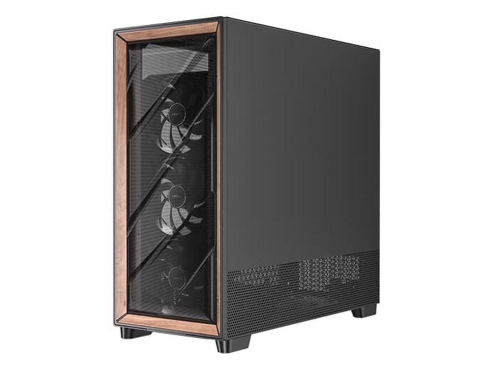 Antec Flux Pro Metal Mesh/Walnut Front E-ATX Full-Tower Case - Black ...
