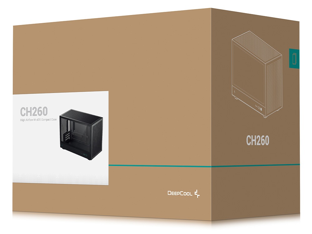 Deepcool CH260 Tempered Glass Micro-ATX Case - Black [R-CH260-BKNGM0-G-1]