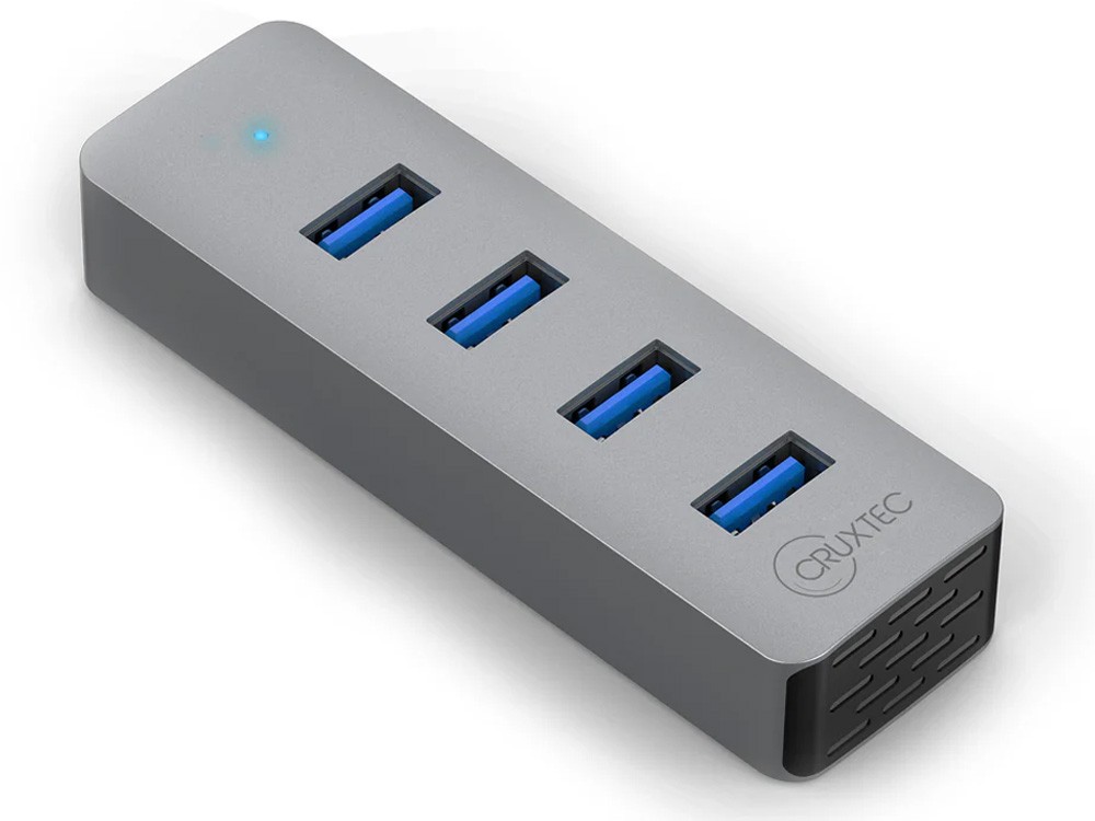 Cruxtec 4-Port USB 3.0 Hub with Type-C Power Port [AU3-H4-SG]