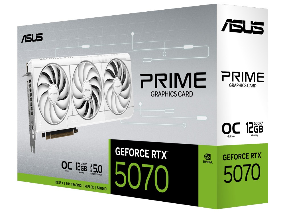 Asus PRIME GeForce RTX 5070 White OC Edition 12GB GDDR7 Graphics Card [PRIME-RTX5070-O12G-WHITE]