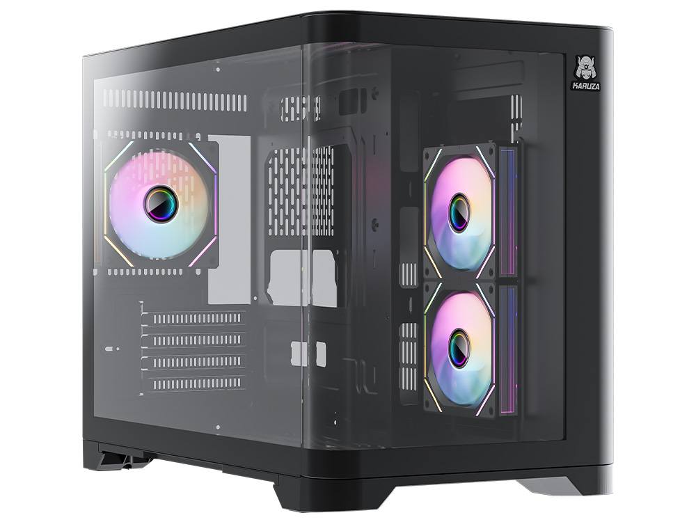 Karuza TM412 Curved Glass mATX Case - Black [STC-TM412B black]