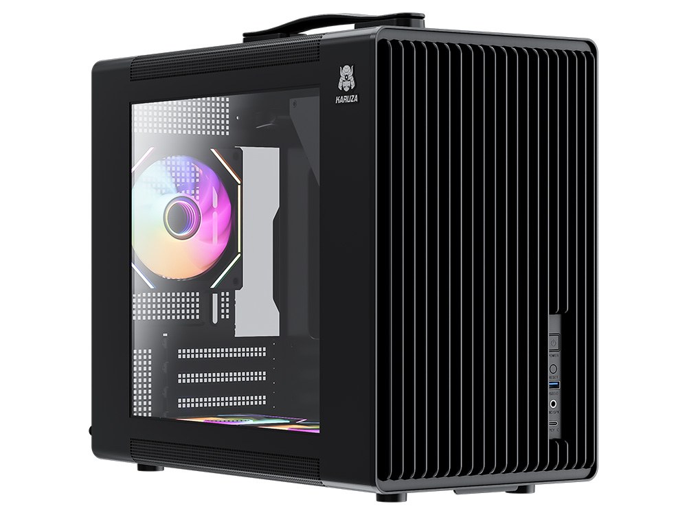 Karuza WJS2 Mini Portable Micro-ATX Case - Black [STC-WJS2 glass pannel ...