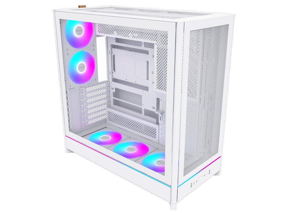 Montech HS01 Pro Reversible Layout Mid-Tower Case - White [HS01 PRO (W)]