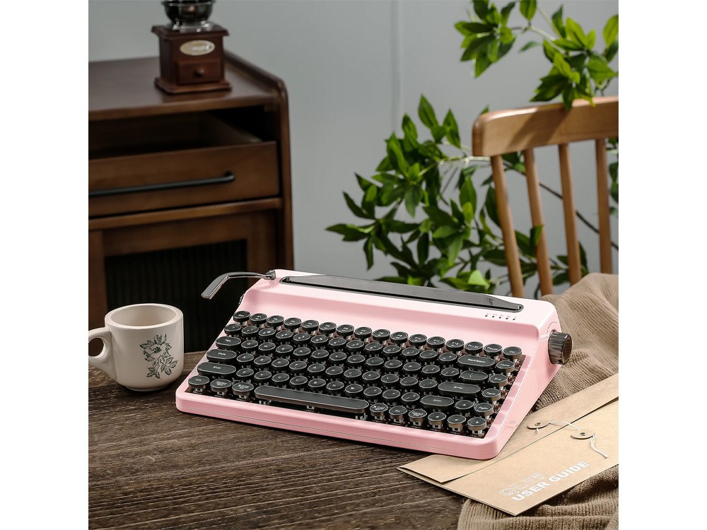 YUNZII QL75 Retro Typewriter QMK/VIA Wireless Onyx Tactile Switch ...