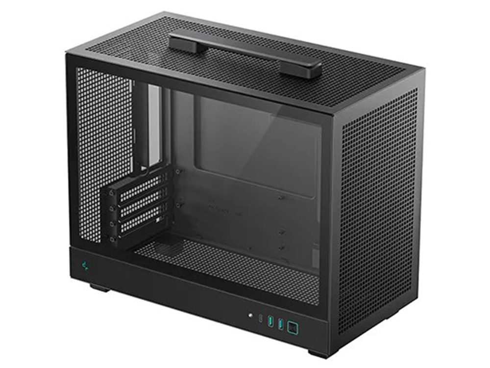 DeepCool CH160 PLUS Tempered Glass Side Panel Micro-ATX Case - Black [R ...