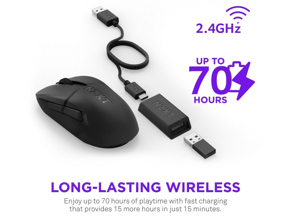 NZXT Lift Elite Wireless Ultra Lightweight Gaming Mouse - Black [MS ...