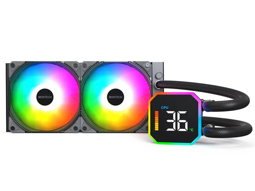 Montech HyperFlow Digital 240 All-In-One CPU Cooler - Black [HyperFlow Digital 240 (B)]