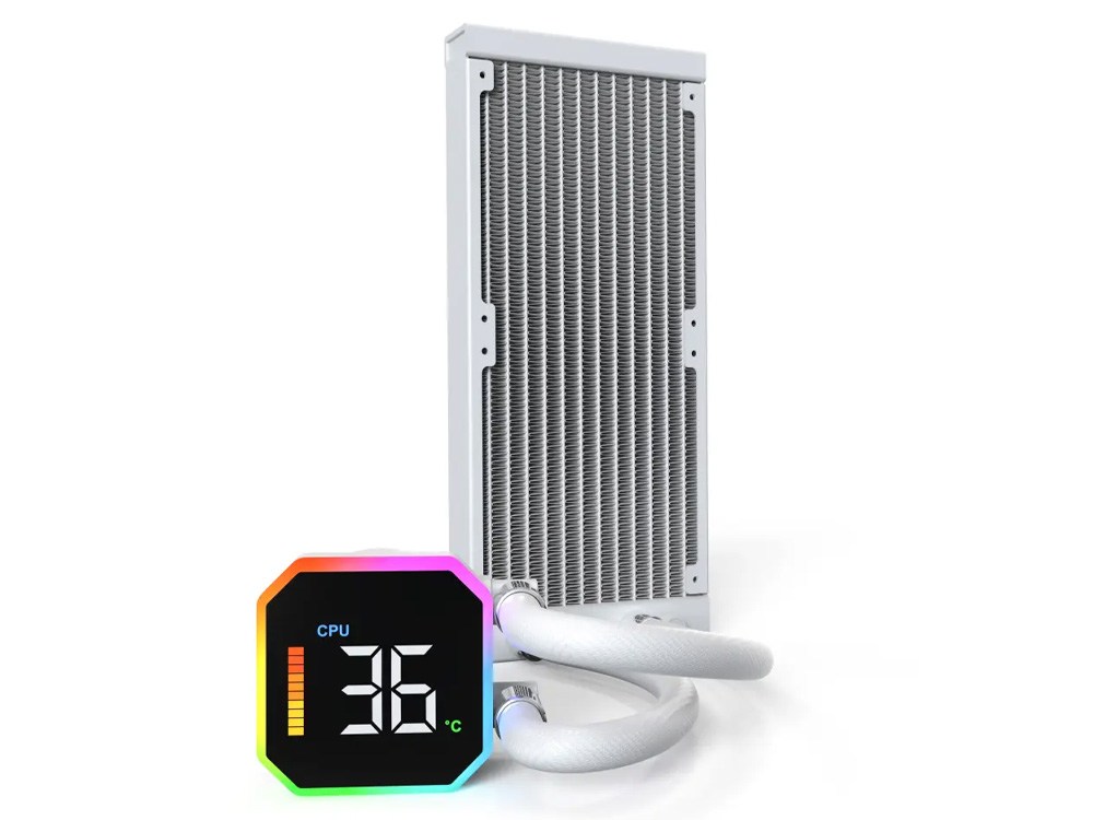 Montech HyperFlow Digital 240 All-In-One CPU cooler - White [HyperFlow Digital 240 (W)]