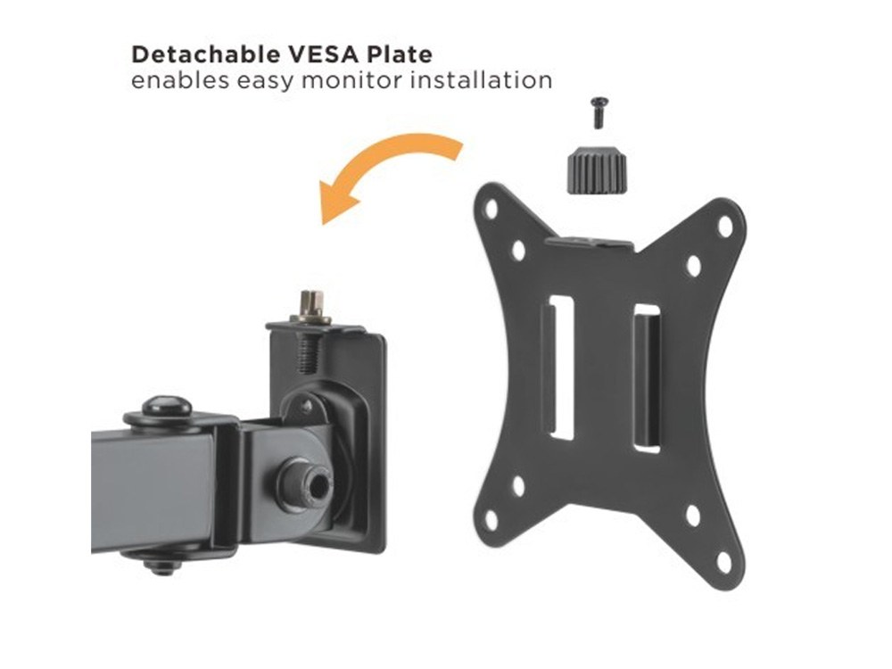 Brateck Dual-Monitor Steel Articulating 17” - 32” Monitor Mount - Matte ...