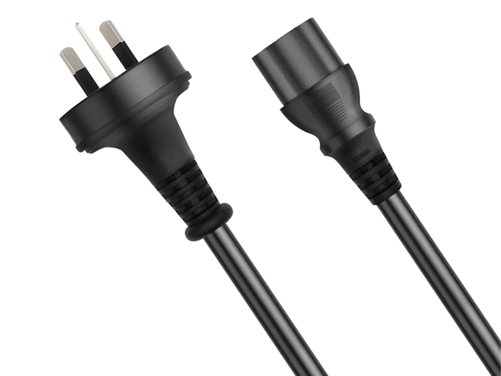Cruxtec 2m 3 Pin AU Male to Female IEC-C13 Power Cable [PTP-100-2MBK]