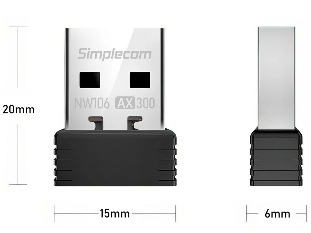 Simplecom NW106 AX300 2.4GHz Wi-Fi 6 USB Wireless Nano Adapter [NW106]