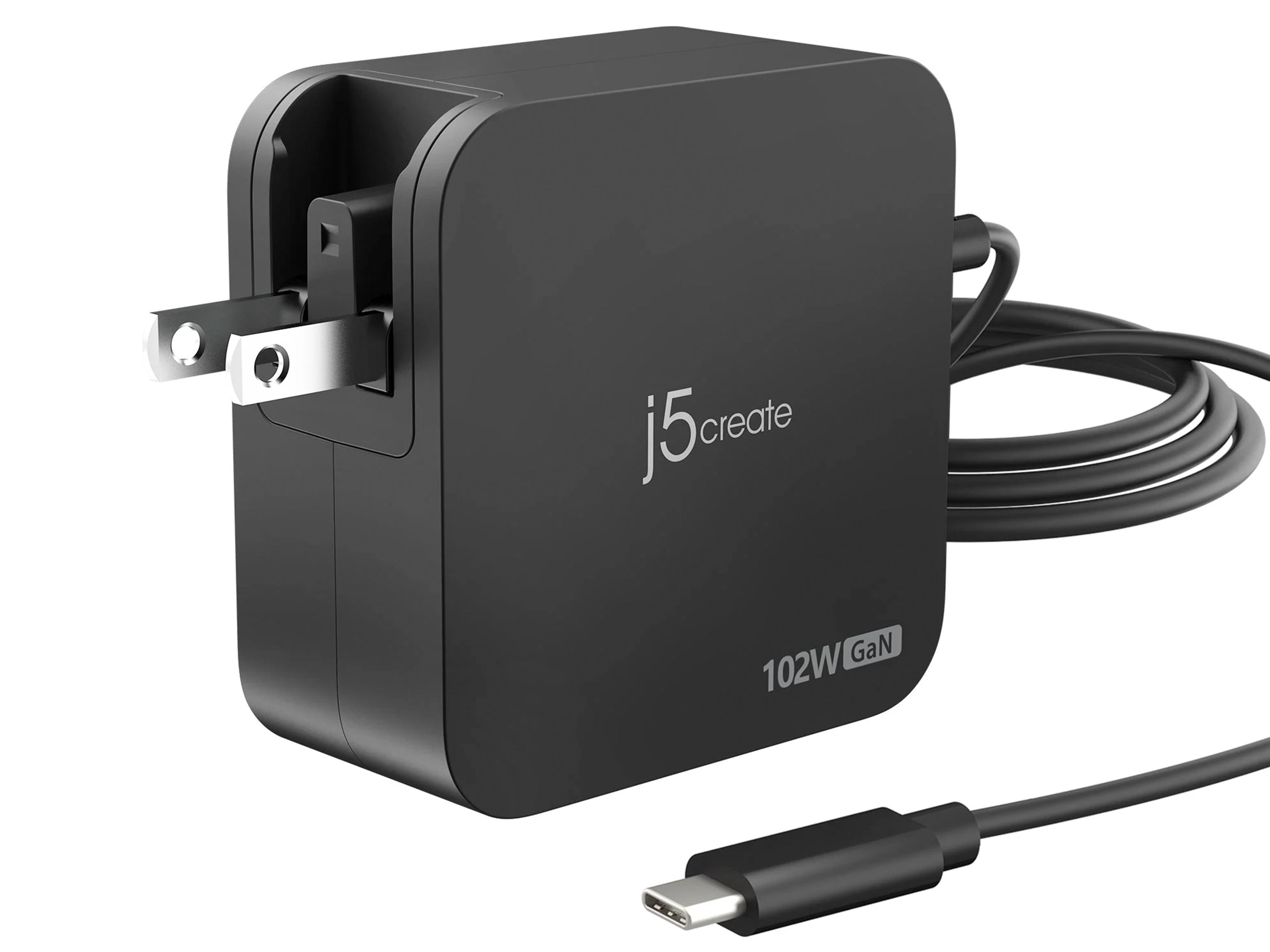 J5 Create JUP25102V 102W GaN PD USB-C 2-Port Charger with Changeable AC ...